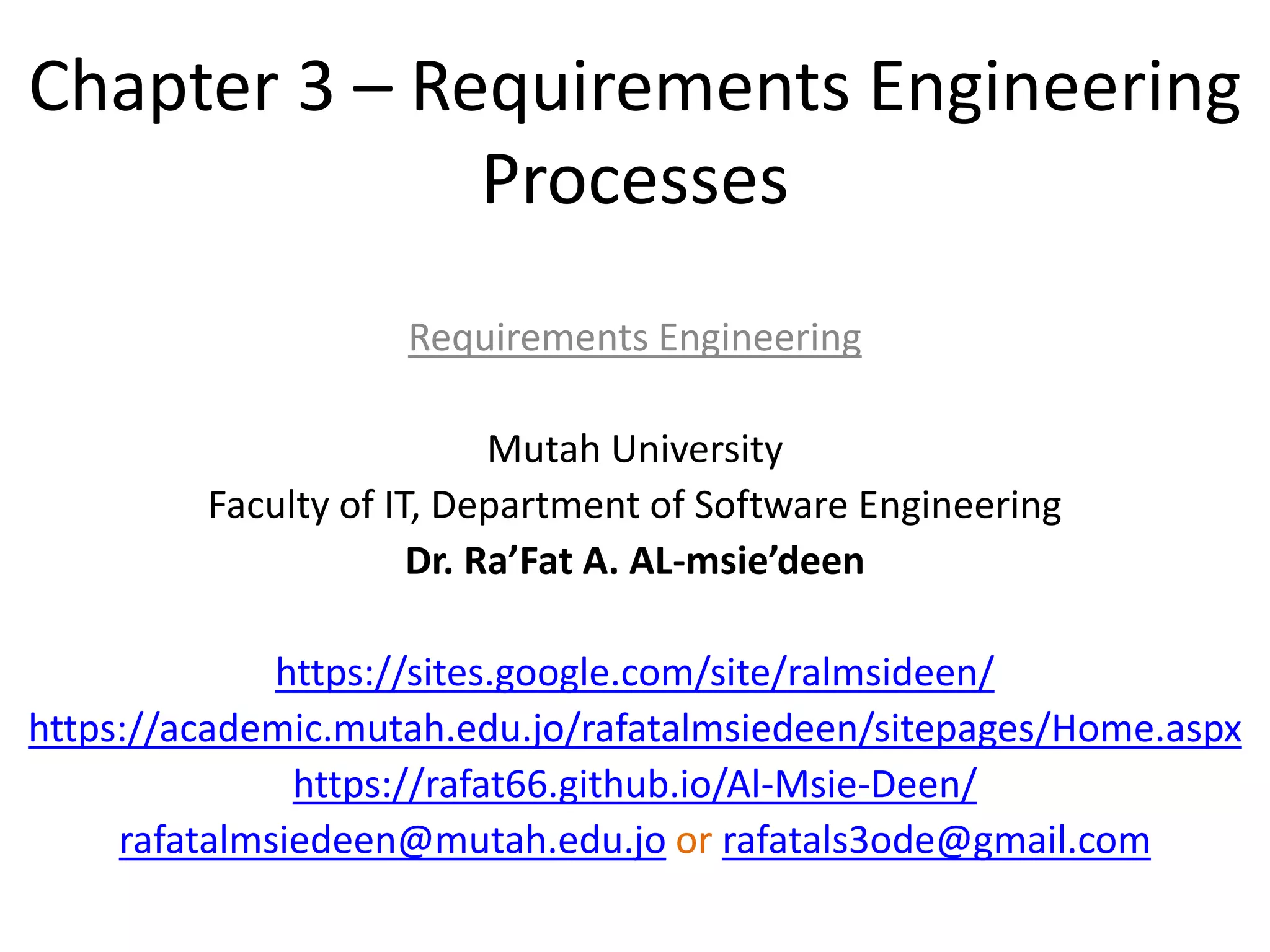 Requirements Engineering Processes | PPTX