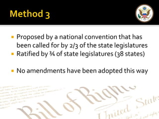 U.S. Government -- Chapter 3, Section 2 "Methods of Formal Constitutional Amendment" | PPT