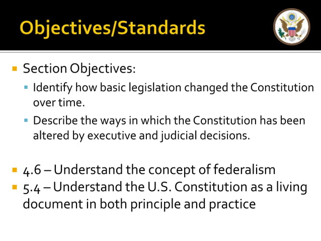 Chapter 3, Section 3 "Constitution Change by Other Means" | PPTX ...