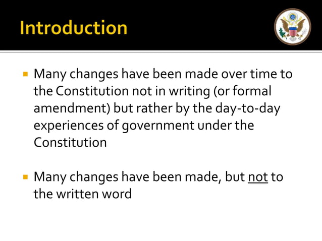 Chapter 3, Section 3 "Constitution Change by Other Means" | PPTX ...