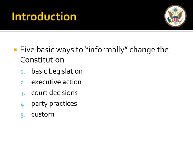 Chapter 3, Section 3 "Constitution Change by Other Means" | PPTX ...