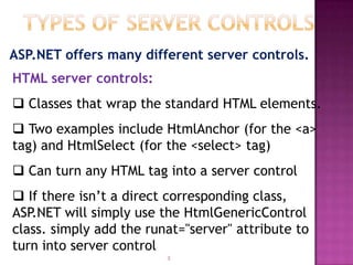 Ch3 server controls | PPTX