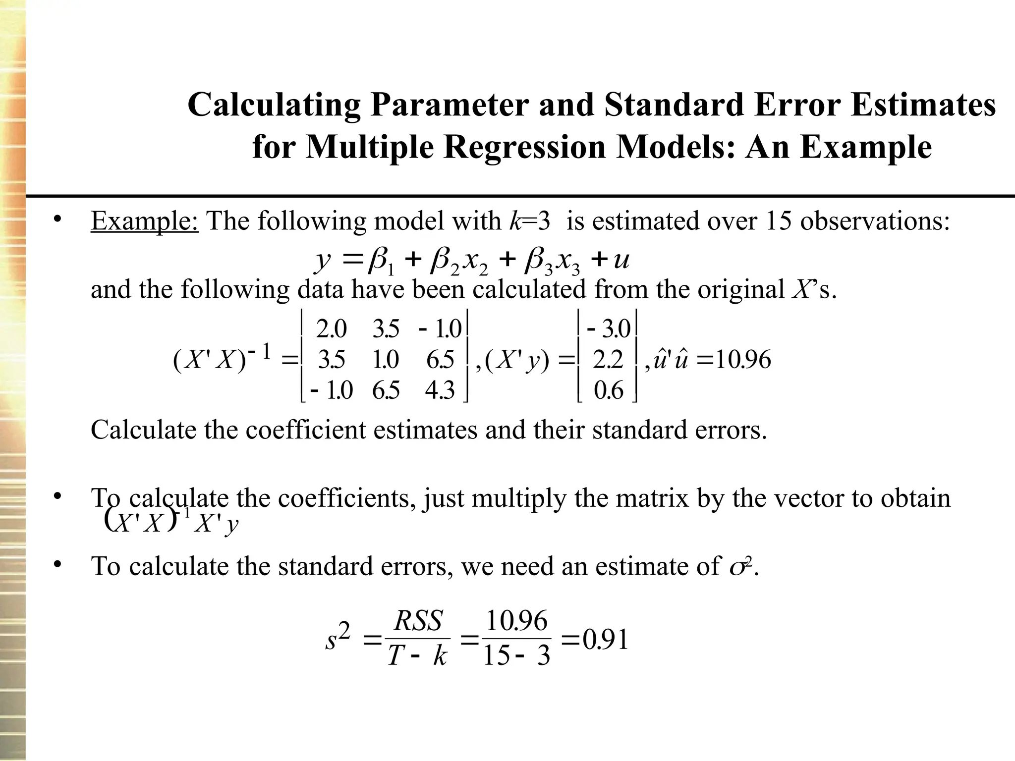 It is about classical linear regression model. It deals with the ...