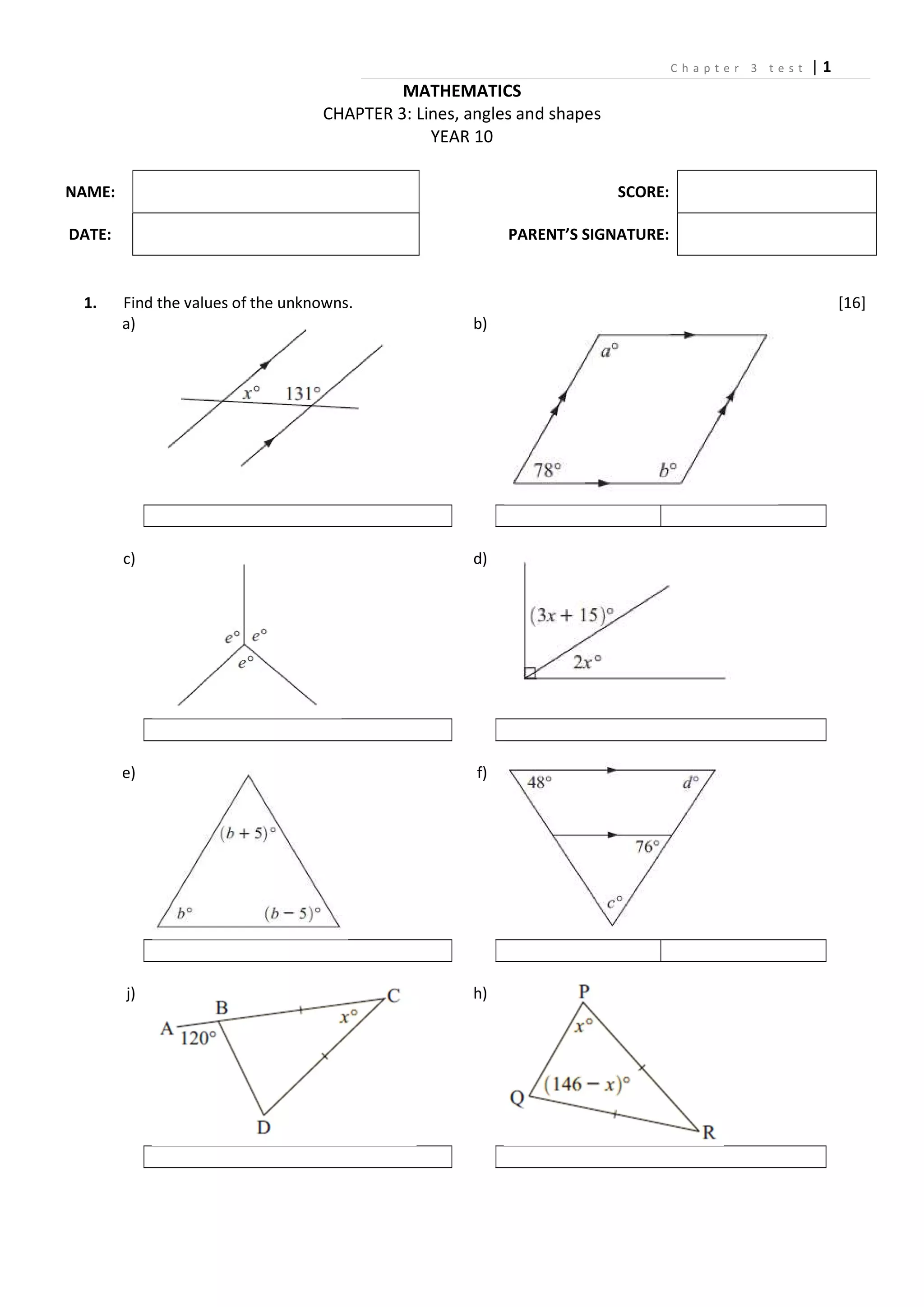 Geometry: Lines, angles and shapes | PDF | Physics | Science