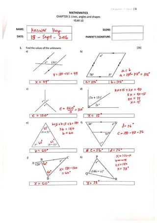 Geometry: Lines, angles and shapes | PDF | Physics | Science