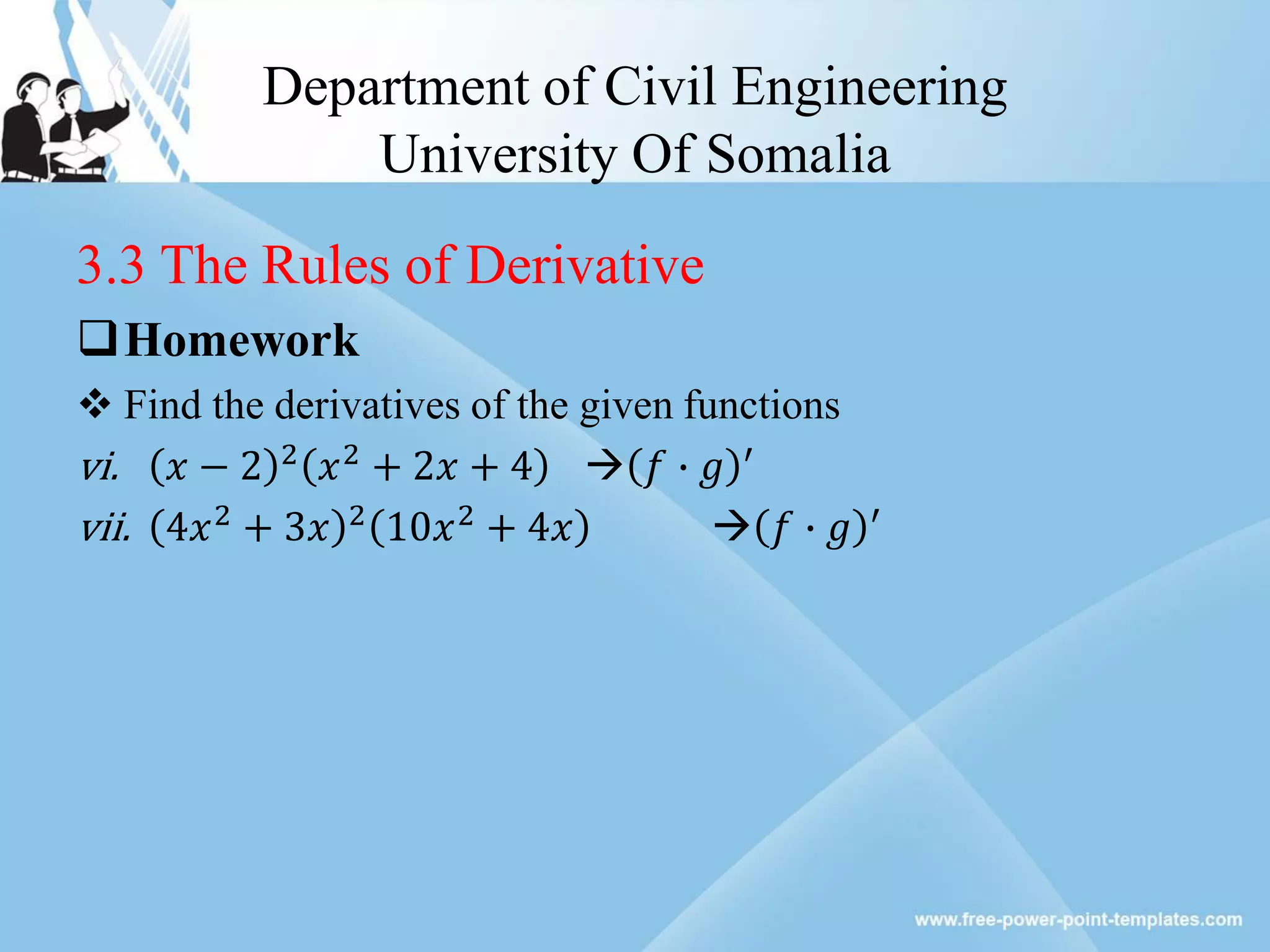 Ch 3 the derivative | PPT