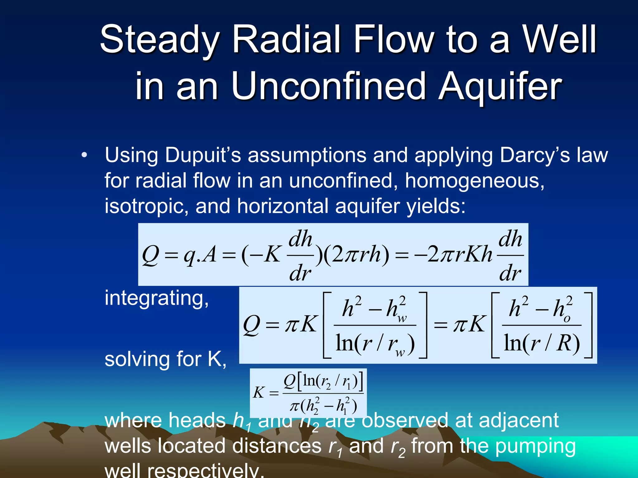 Well Hydraulics (Lecture 1) | PPT