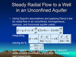 Well Hydraulics (Lecture 1) | PPT