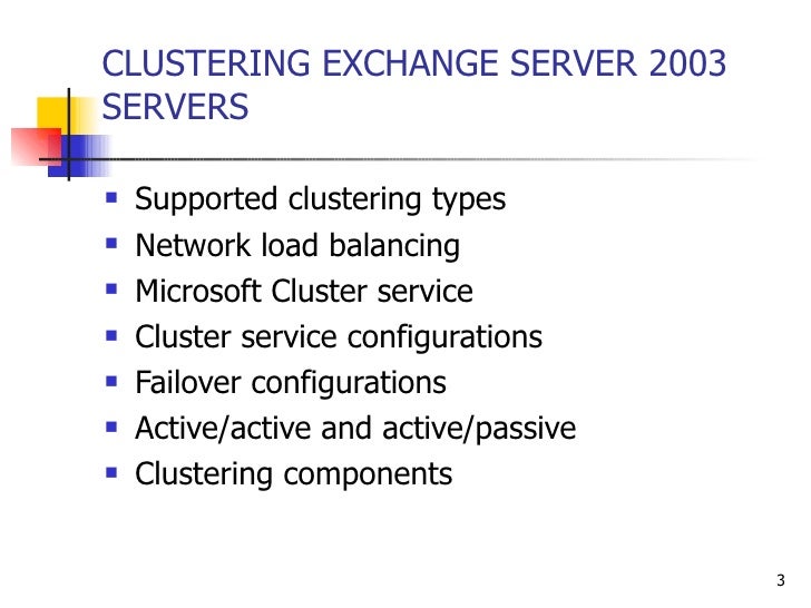 Clustering of Exchnage server