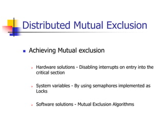 dos mutual exclusion algos | PPT
