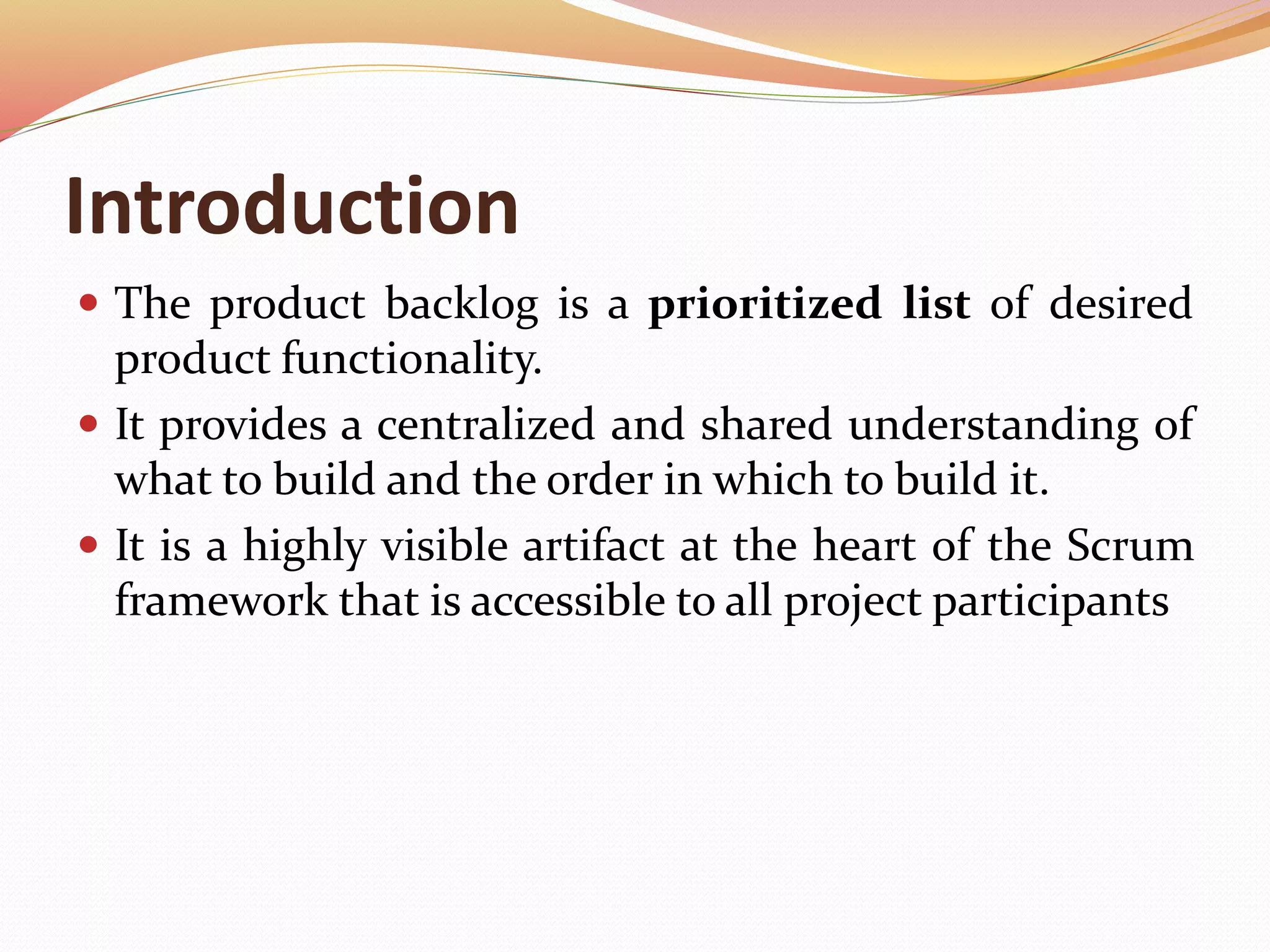 Scrum - Product Backlog | PPTX