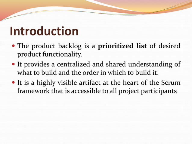 Scrum - Product Backlog | PPTX | Technology & Computing
