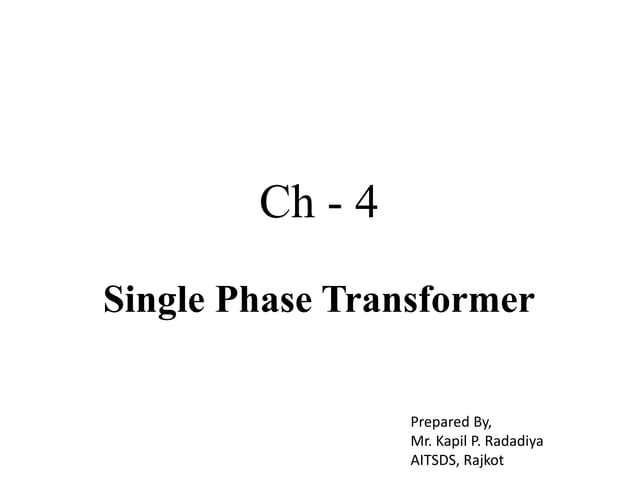 Single phase transformer | PPT