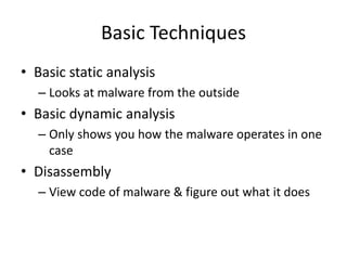 Practical Malware Analysis: Ch 4 A Crash Course in x86 Disassembly | PPTX