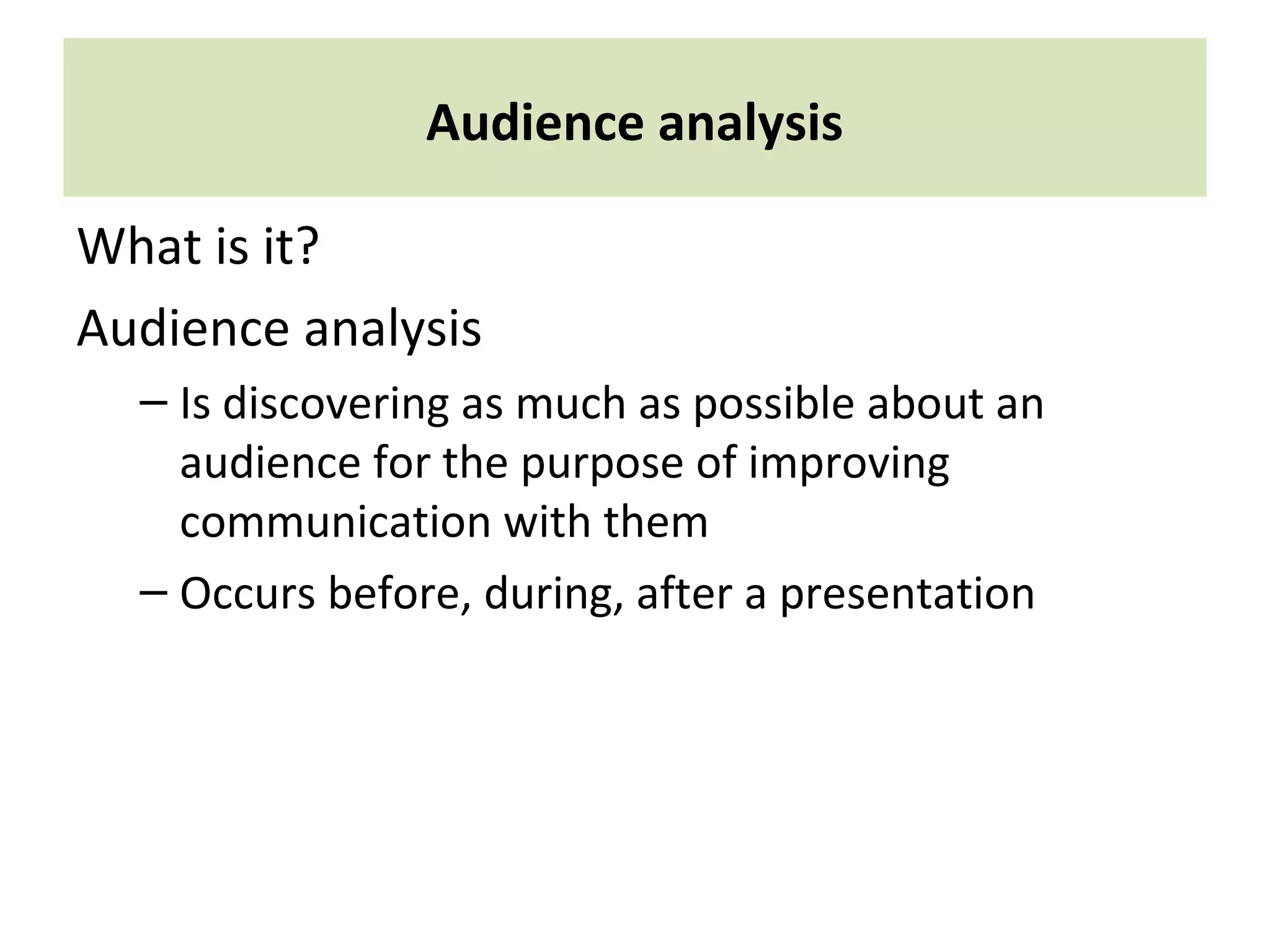Ch4. analyzing the audience | PPT