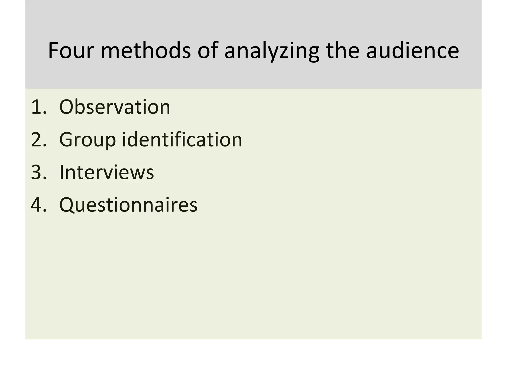 Ch4. analyzing the audience | PPT