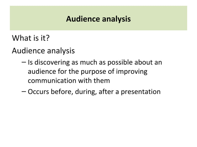 Ch4. analyzing the audience | PPT