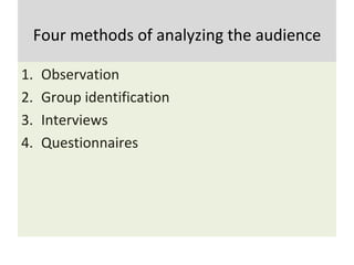 Ch4. analyzing the audience | PPT