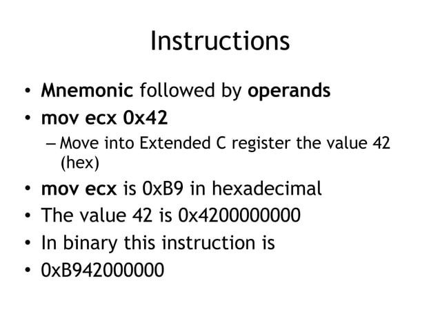 CNIT 126 4: A Crash Course in x86 Disassembly | PPT