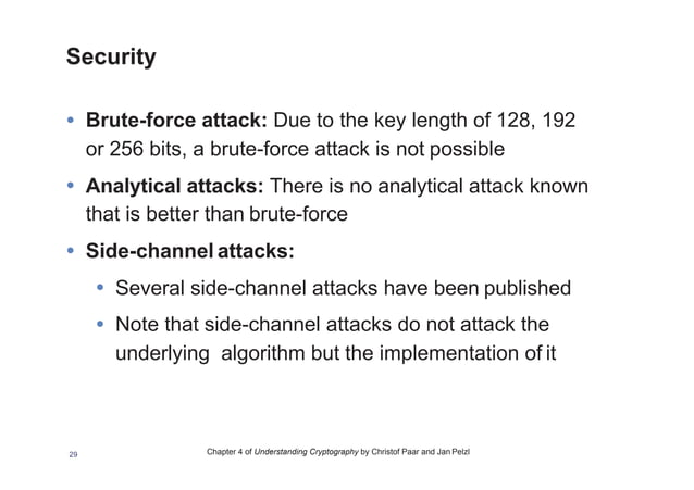 4. The Advanced Encryption Standard (AES) | PDF