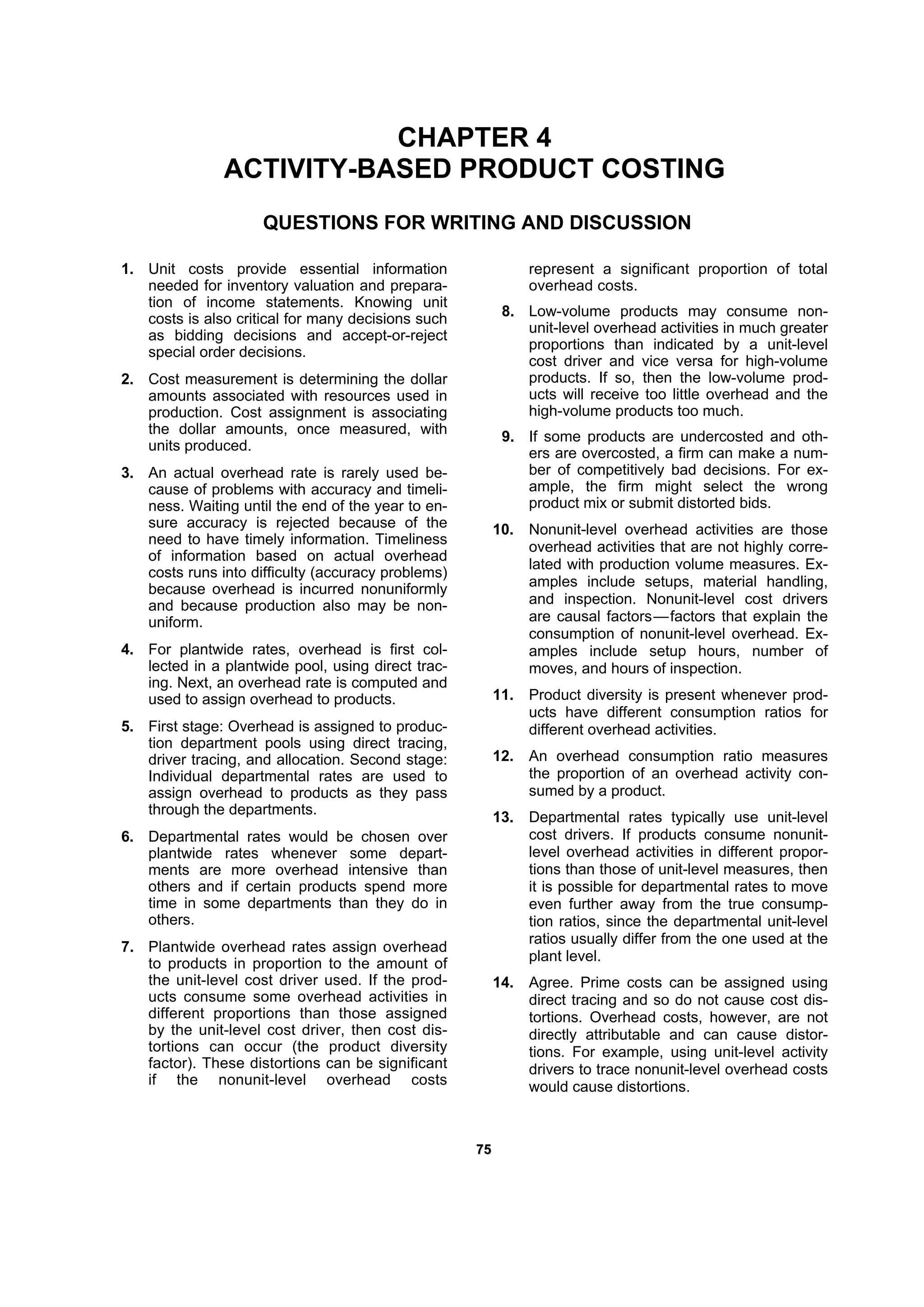 Chapter 4 Activity Based Product Costing | PDF