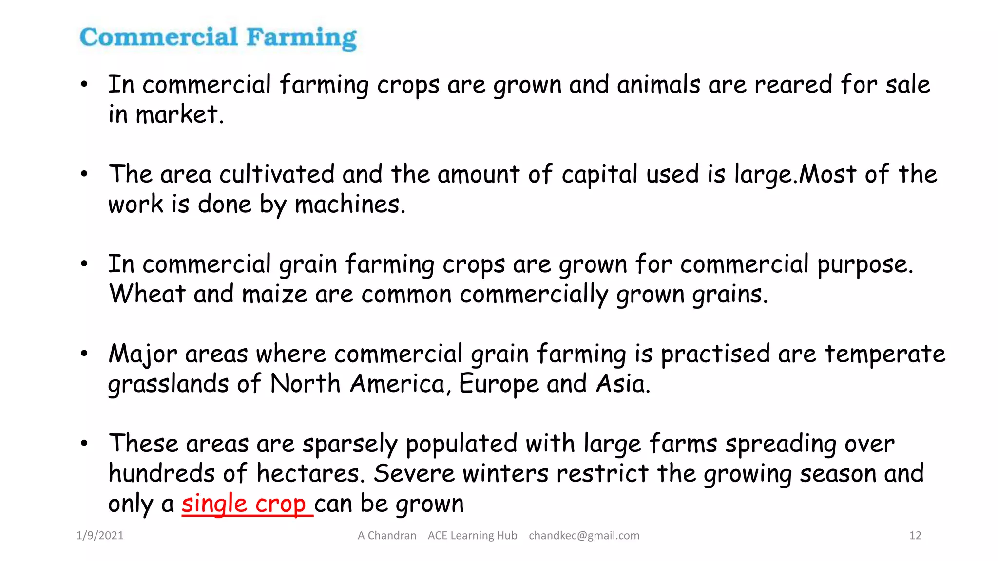8th standard, Geography :Ch 4. Agriculture | PPTX