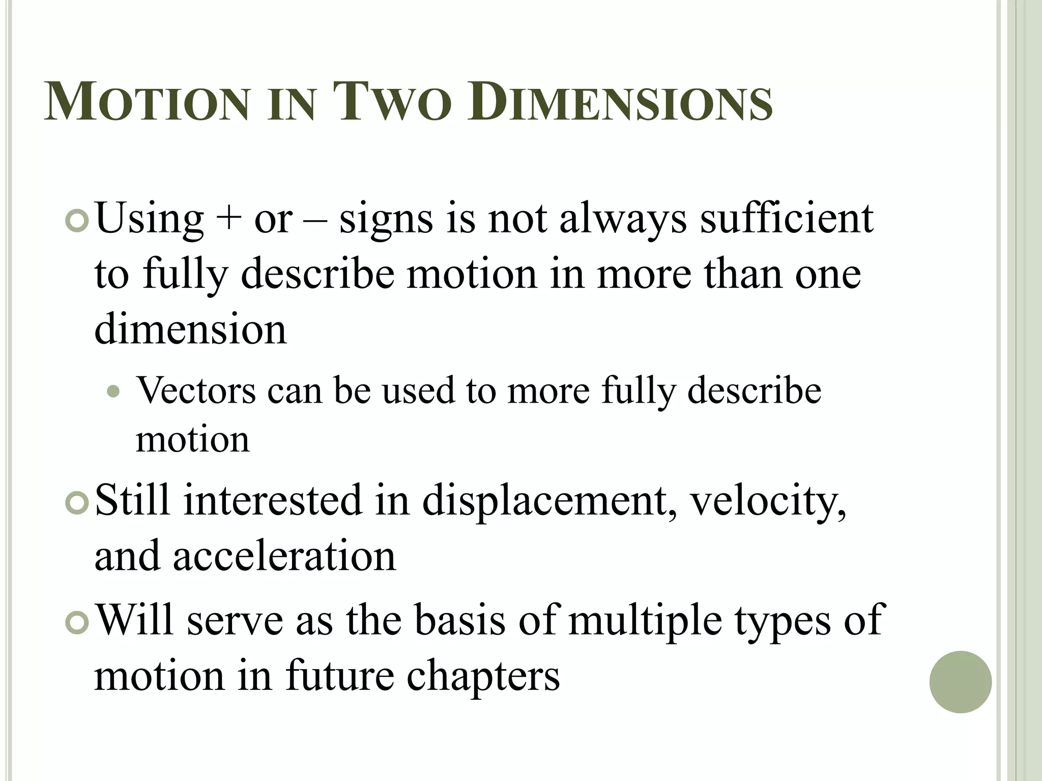 Ch#4 MOTION IN 2 DIMENSIONS | PPTX