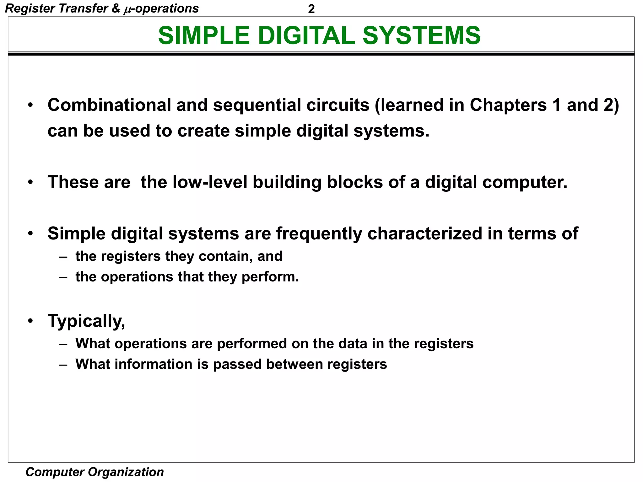 REGISTER TRANSFER AND MICROOPERATIONS | PPT