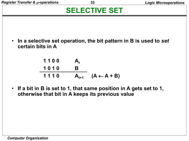 REGISTER TRANSFER AND MICROOPERATIONS | PPT