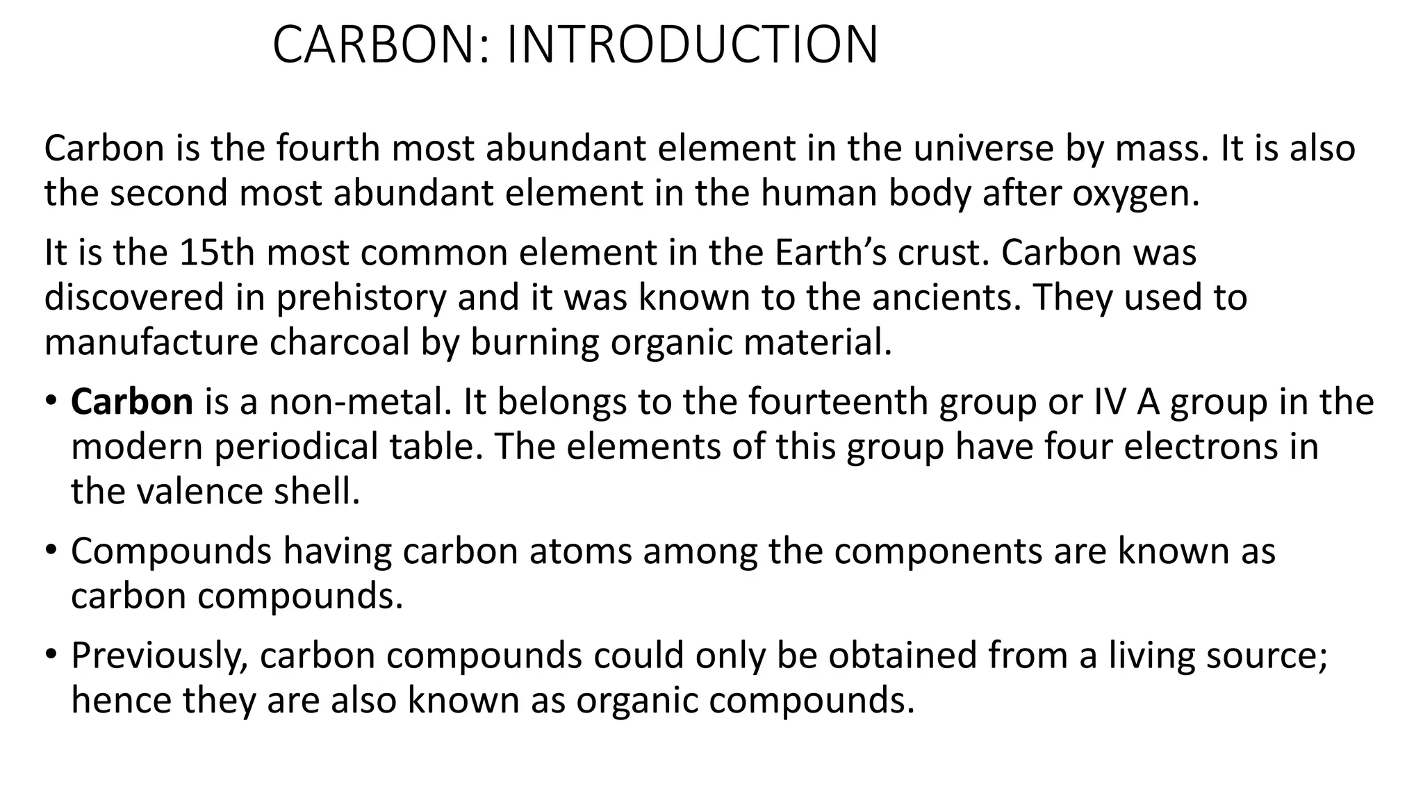 Class 4 - Carbon and its compounds (Chemistry) | PPTX