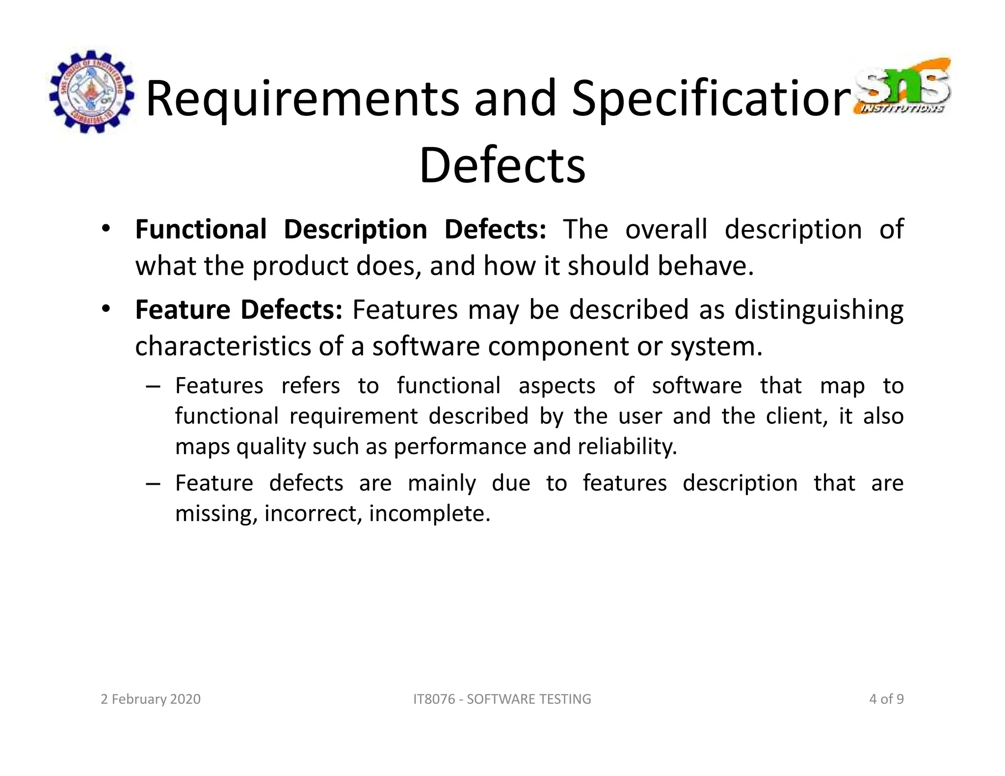 unit 1 various software testing description | PDF