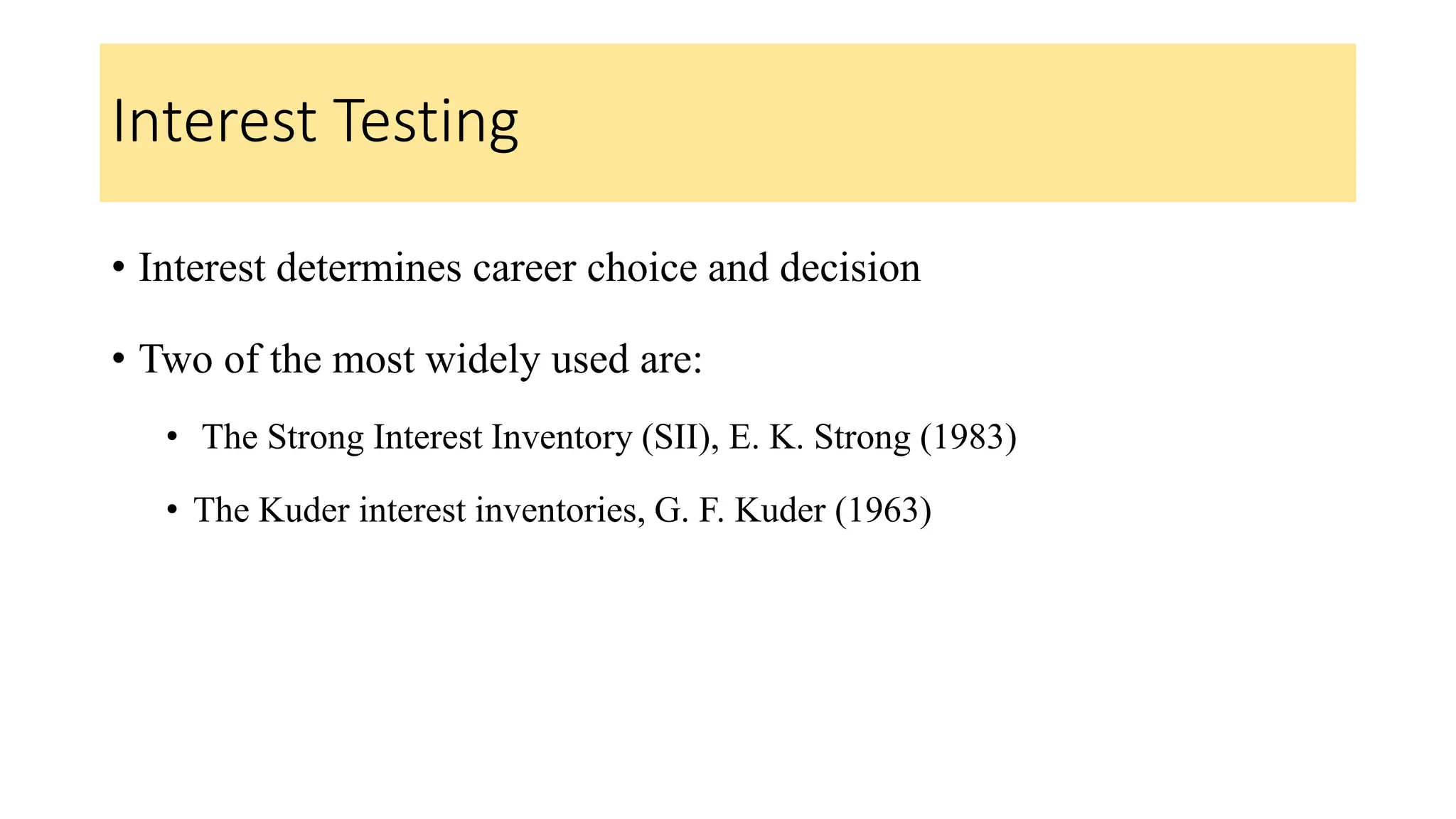 Career assessment in counseling psychology | PPTX