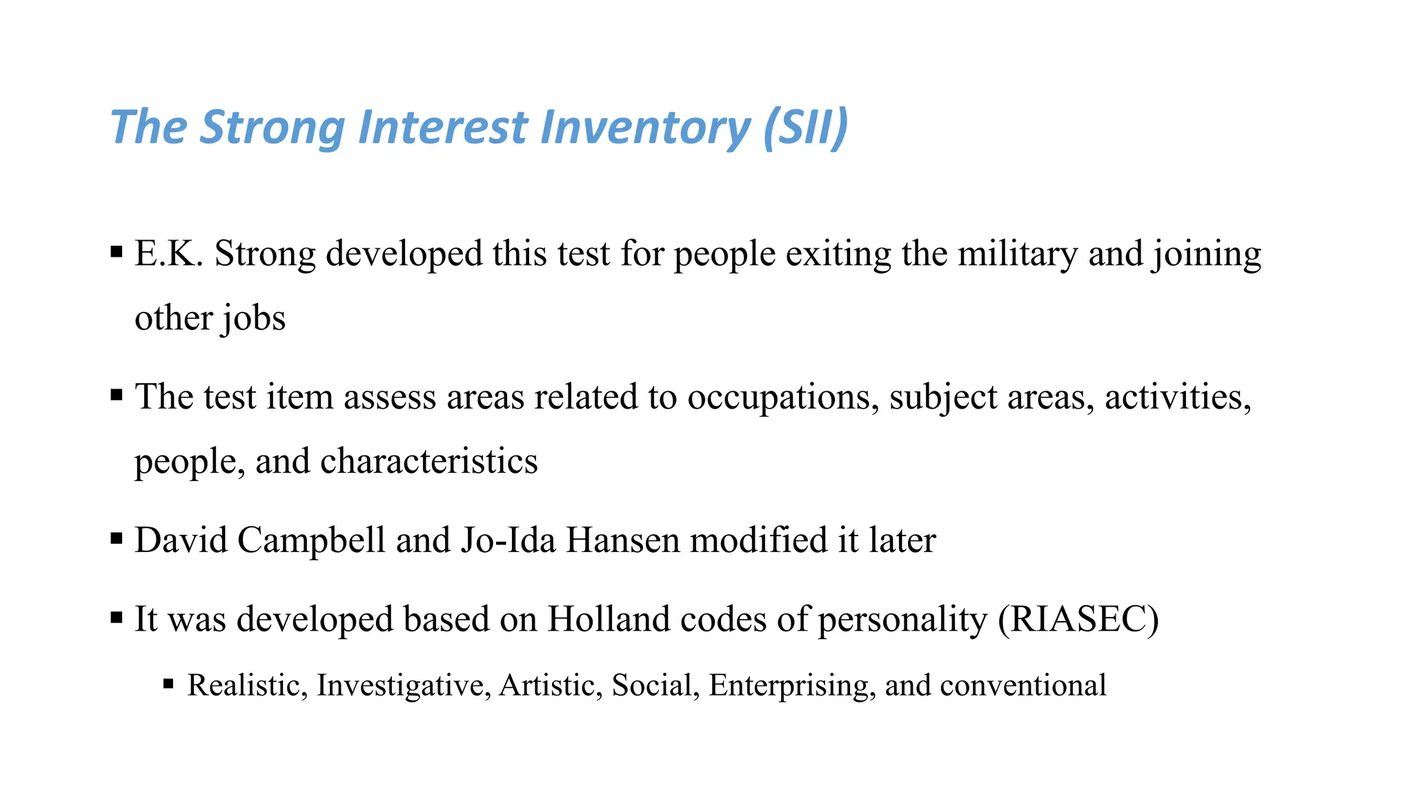 Career assessment in counseling psychology | PPTX