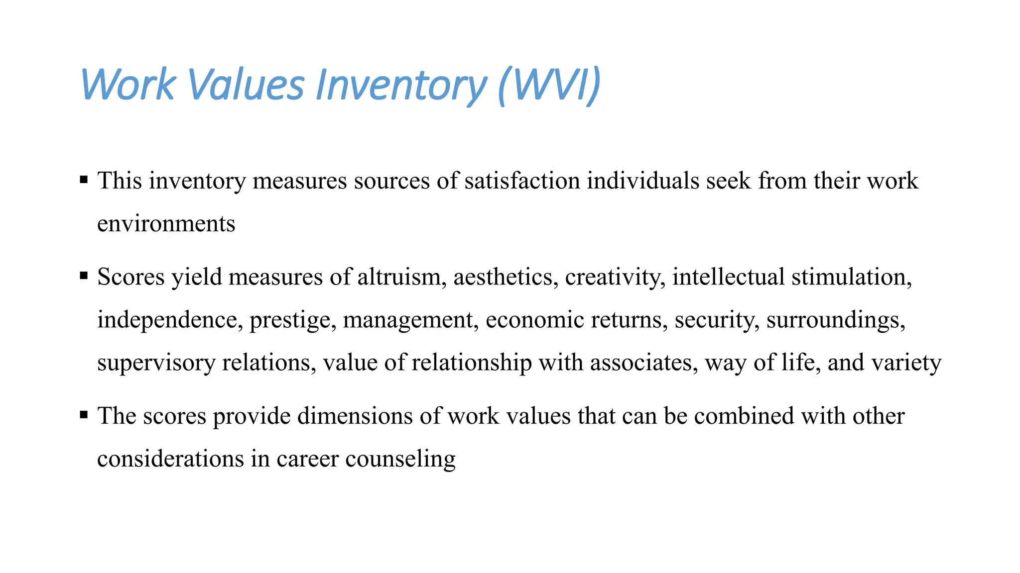 Career assessment in counseling psychology | PPTX