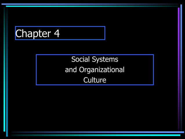 Social Systems and Organizational Culture Ch 4.ppt | Careers
