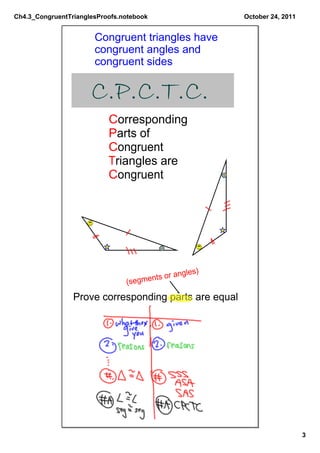 Ch4.3 Congruent Triangles Proofs | PDF