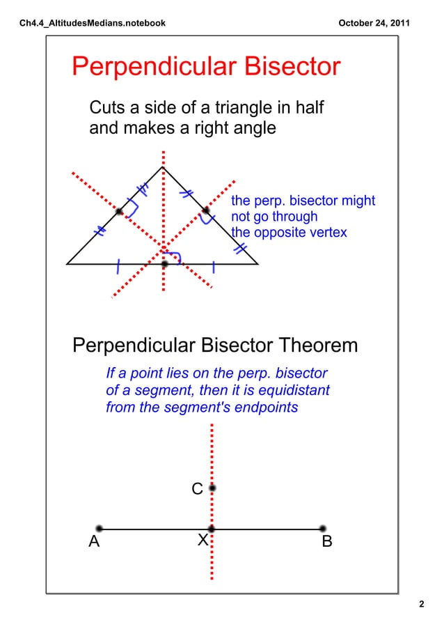 Ch4.4 Altitudes and Medians | PDF