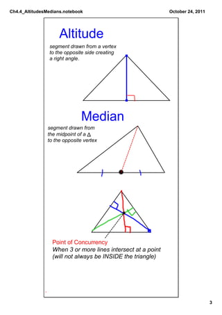 Ch4.4 Altitudes and Medians | PDF