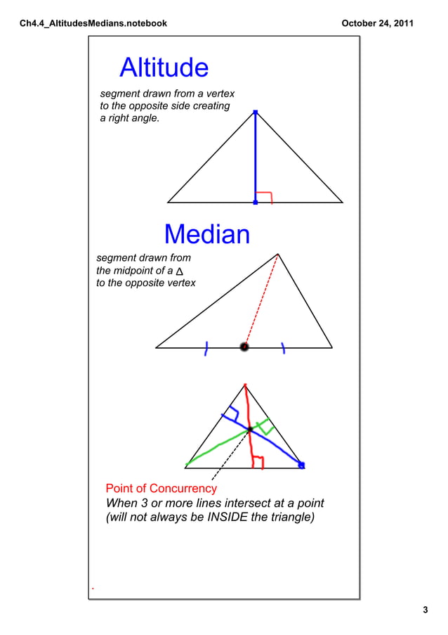 Ch4.4 Altitudes and Medians | PDF