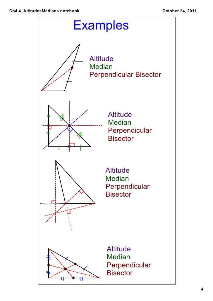 Median Altitude Bisector Worksheet