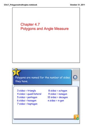 Ch4.7 Polygons and Angles | PDF | Geography | Science