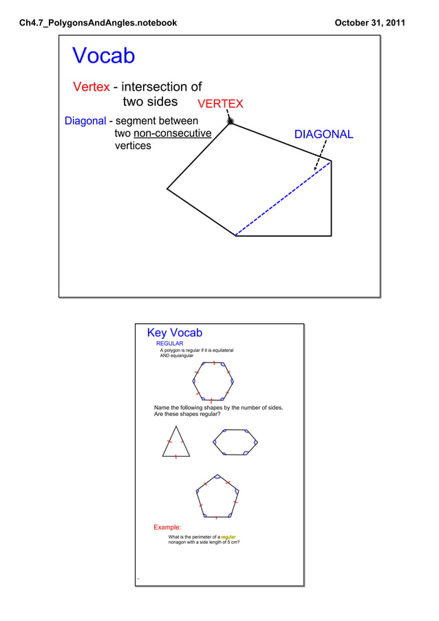 Ch4.7 Polygons and Angles | PDF | Geography | Science