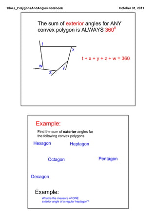 Ch4.7 Polygons and Angles | PDF | Geography | Science