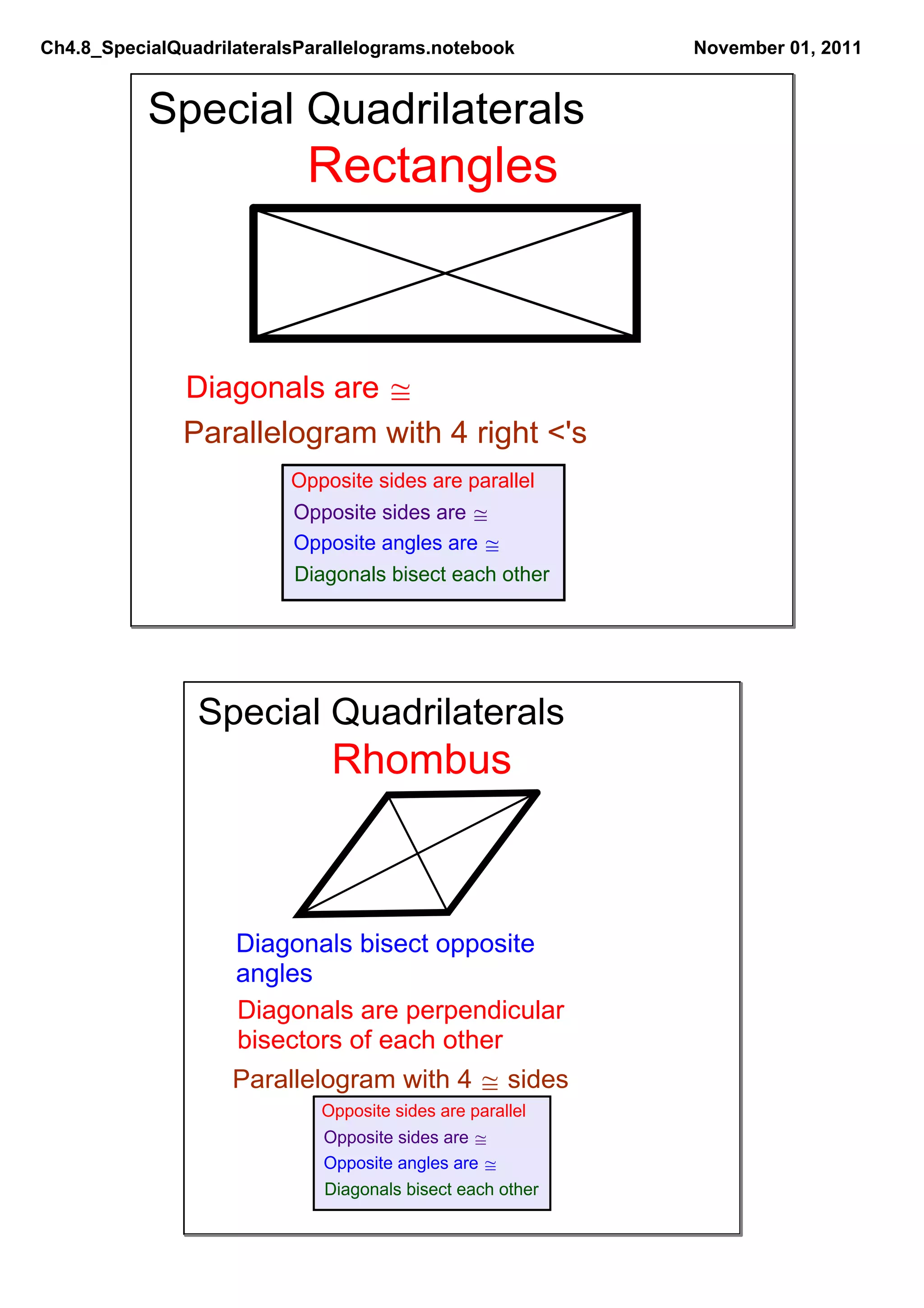 Ch4.8 Special Quadrilaterals: Parallelograms | PDF