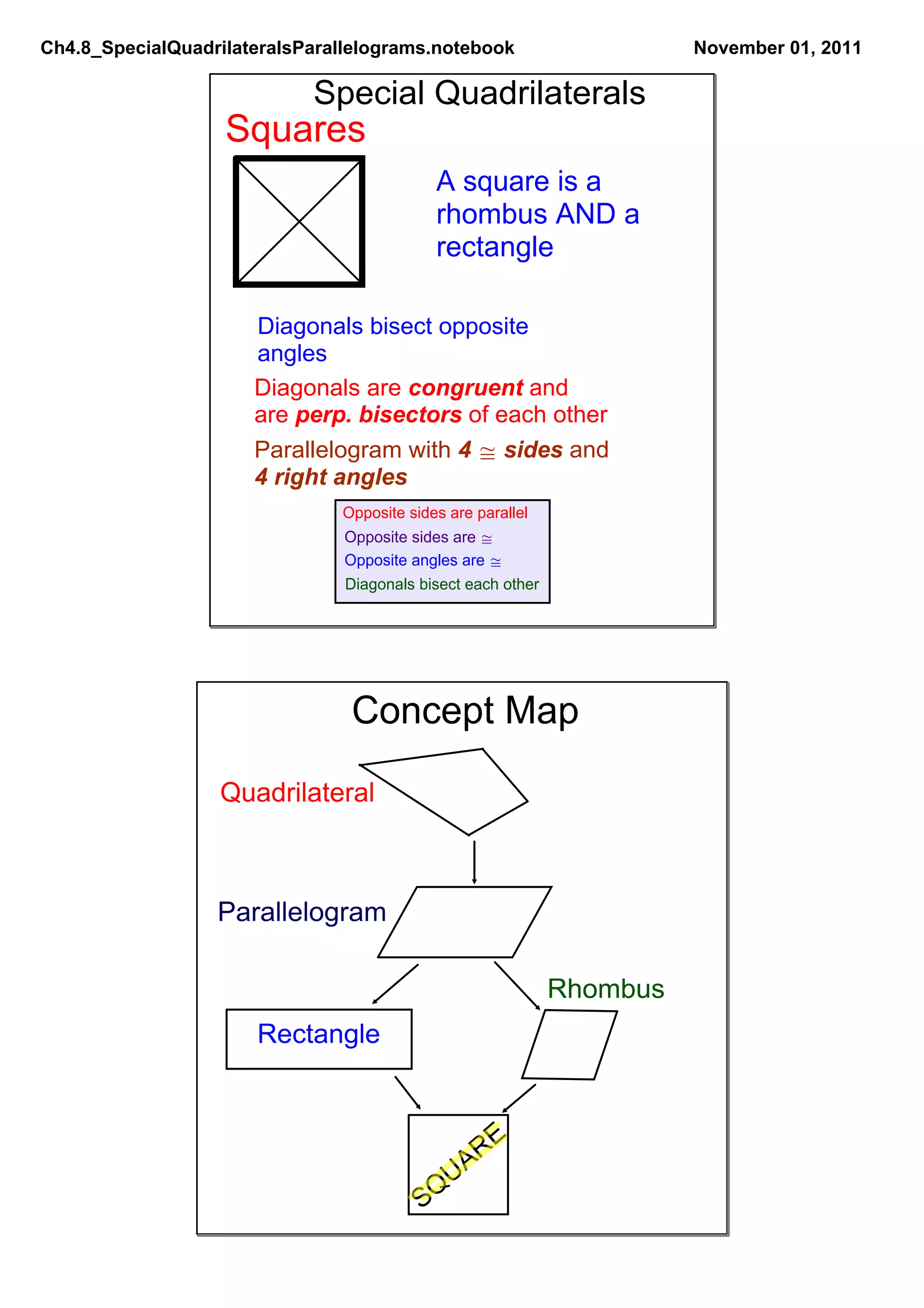 Ch4.8 Special Quadrilaterals: Parallelograms | PDF