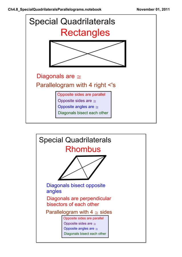Ch4.8 Special Quadrilaterals: Parallelograms | PDF