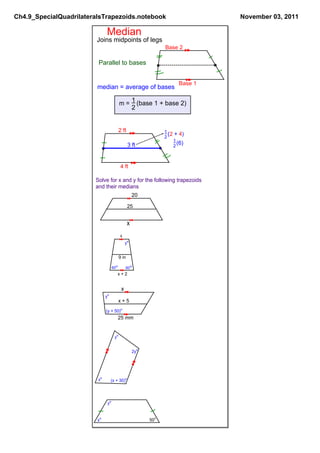 Ch4.9 Special Quadrilaterals: Trapezoids | PDF