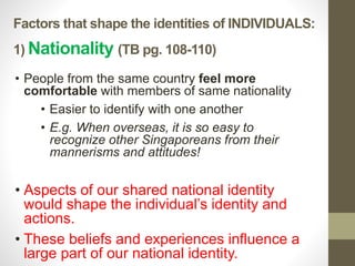Ch 4 - Factors Shaping Identity | PPTX