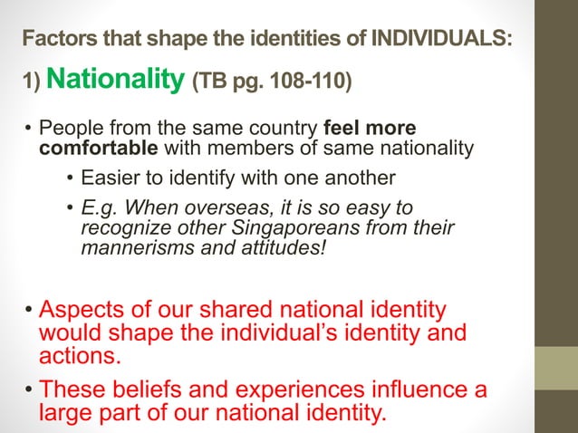 Ch 4 - Factors Shaping Identity | PPTX