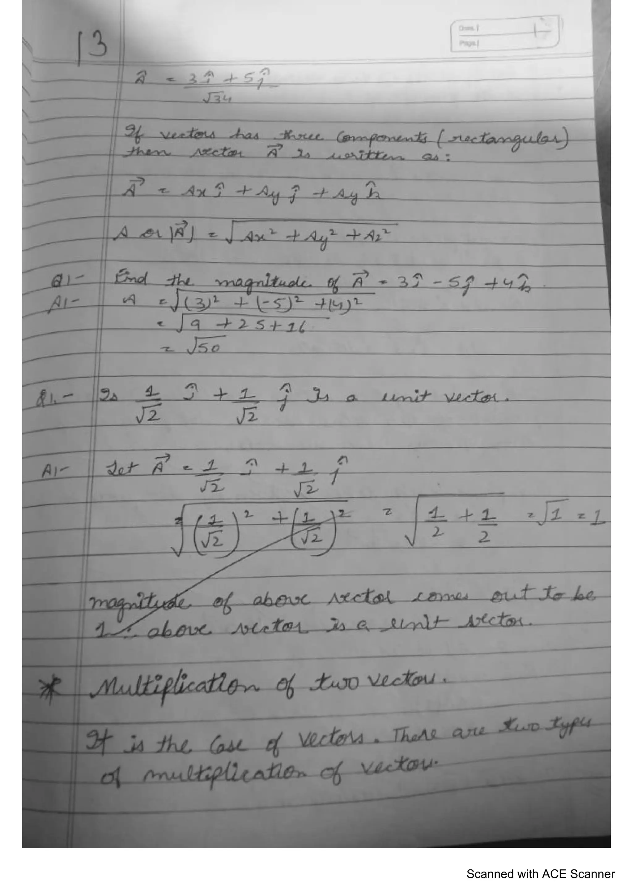 Ch 4- Motion In A Plane Class 11 Physics | PDF